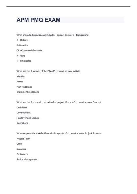 Apm Pmq Exam Question And Answers Correctly Solved 2024 Apm Stuvia Us