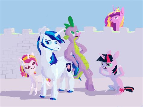 Original Character Princess Cadance Shining Armor Spike And Twilight Sparkle Drawn By Cygaj