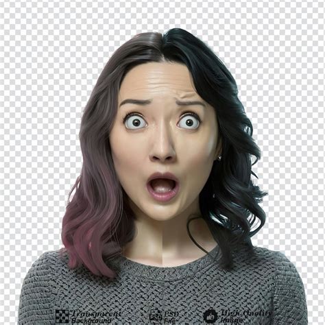 Premium Psd Half Portrait Of A Woman With Shocked Expression Isolated