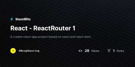 React Reactrouter 1 Stackblitz