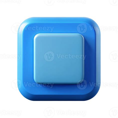 Striking Iconic Geometric Square Icon With Flat Blue Color Minimal Design Crisp Edges With
