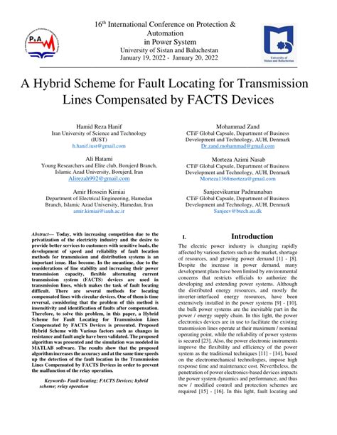 pdf a hybrid scheme for fault locating for transmission lines