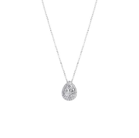 Pear Shaped Diamond Pendant Necklace