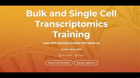 Bulk And Single Cell Transcriptomics Program Session Schedule And