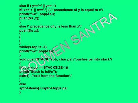 infix to postfix conversion using stack ppt