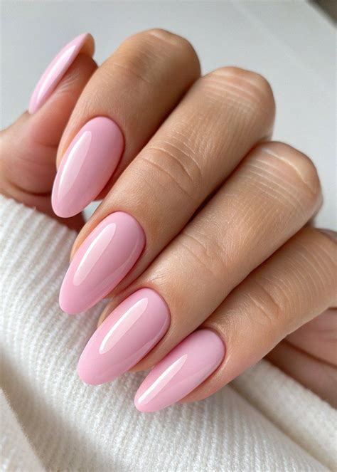 💖 Soft Pink Almond Nails Elegant And Timeless Manicure Idea 💅 Uñas