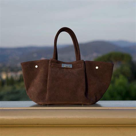 Italian Suede Leather Tote Bag Handmade Top Handle Shoulder Purse Etsy