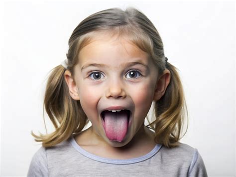 A Girl Making A Teasing Expression With Her Tongue Out Between Her