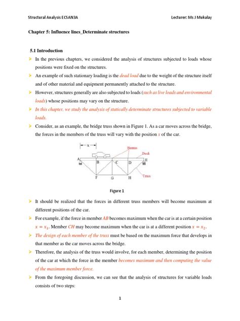 Chapter 5 Influence Lines Determinate Structures Download Free Pdf Bending Beam Structure