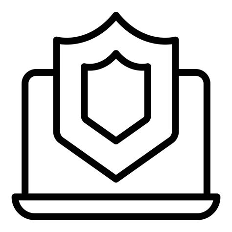 Computer Defence Icon Outline Vector Safe Shielda 15659635 Vector Art At Vecteezy