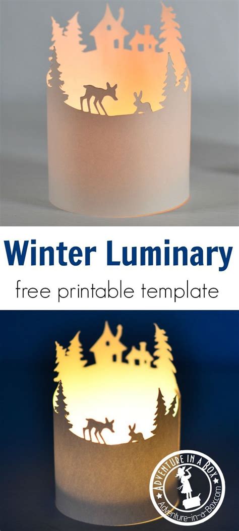 Winter Paper Luminary With A Free Printable Template Winter Paper