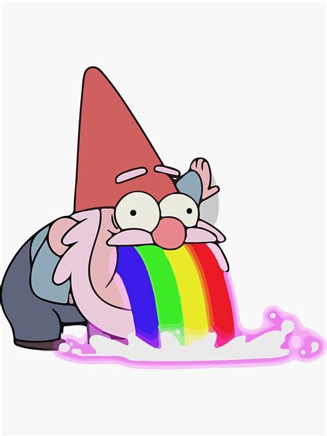 Gravity Falls Vomiting Rainbow Gnome Gnomes Shmebulock Sticker By