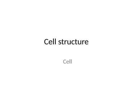 SOLUTION Biology Cell Structure Studypool