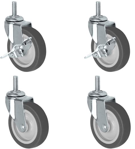 Metro Shelving Caster Set Tpr 3 X 1 Wheel 38 Threaded Stem Metro