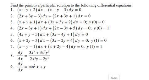 solved find the primitive particular solution to the
