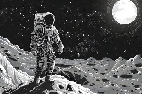 Astronaut On Remote Planet Space Exploration Concept Stock Illustration Illustration Of Theme