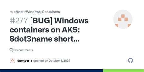 BUG Windows Containers On AKS Dot Name Short Filenames Resolved Issue Microsoft