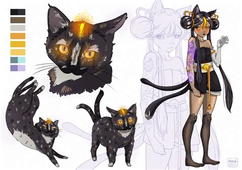 Artstation Nekomata Yokai Celia Romero Sketches Artwork Art Design