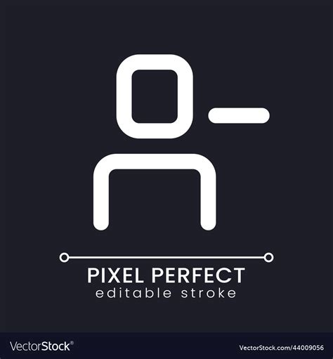 Remove User Pixel Perfect White Linear Ui Icon Vector Image