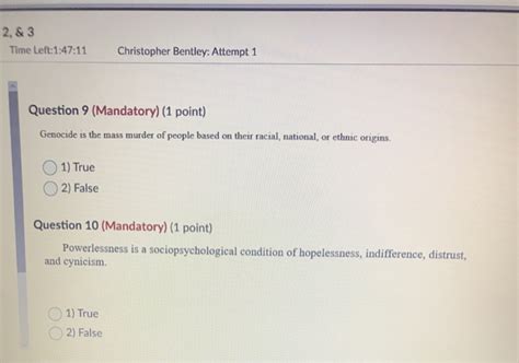 Solved Question 1 Mandatory 1 Point Saved The