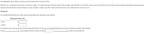 solved net realizable value method decision to sell at
