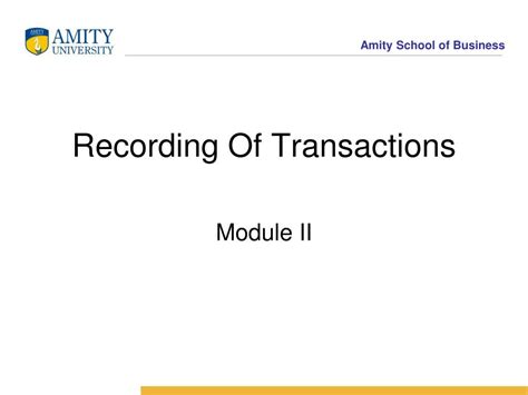 PPT Recording Of Transactions PowerPoint Presentation Free Download ID