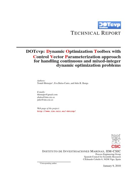 Dotcvp Pdf Optimal Control Mathematical Optimization