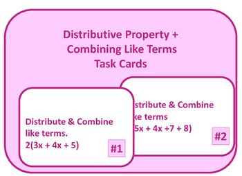 Combining Like Terms Distributive Property By Gayle S Fun Math Activities