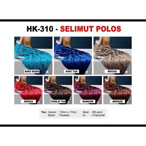 Jual Selimut Polos Dewasa 12070 Shopee Indonesia