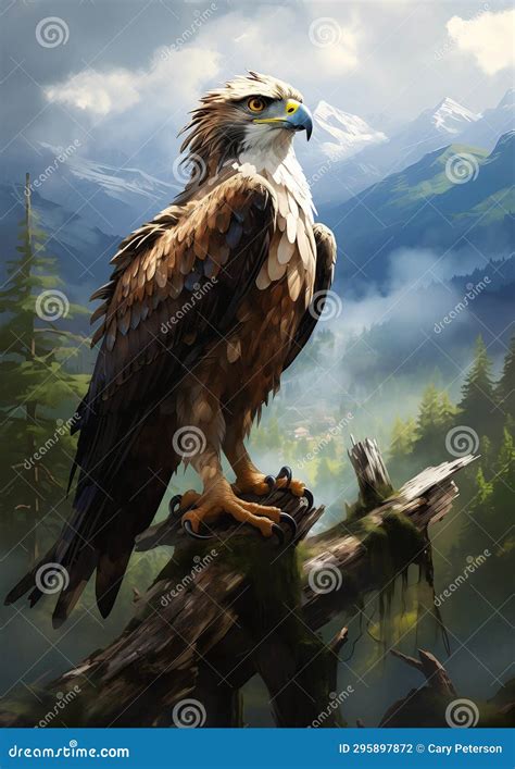Mighty Eagle Vector Icon Logo Design Inspiration Stock Image