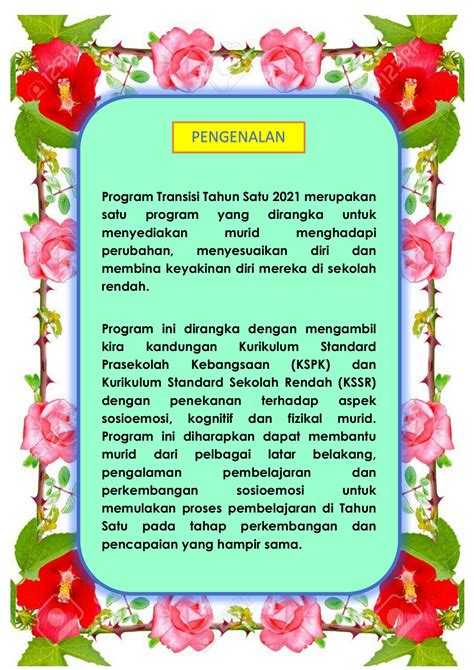 PROGRAM TRANSISI TAHUN 1 2021 Rahimah Idris Muka Surat 2 Membalik PDF Dalam Talian PubHTML5