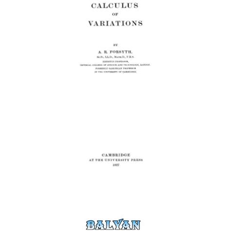 خرید و قیمت دانلود کتاب Calculus Of Variations ترب