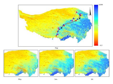 Variation In The Monthly Vegetation Index Ndvi At Migratory Stopovers