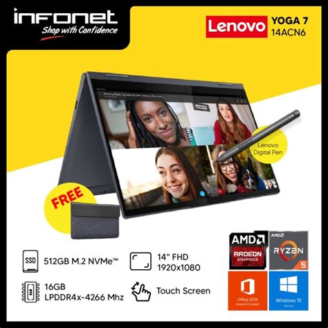 Lenovo Ideapad Slim Alc Ryzen U Gb Gb Ssd Amd Radeon Graphics Fhd Ips W Ohs