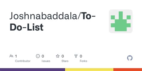 Github Joshnabaddala To Do List