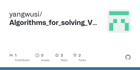 github yangwusi algorithms for solving vrp