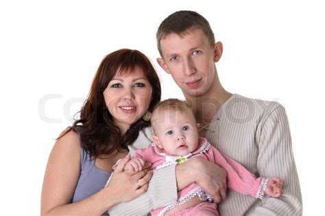 Lächelnd Familie Mutter Vater und Stock Bild Colourbox