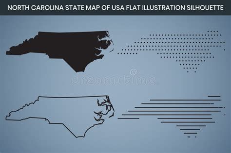 North Carolina State Hand Drawn Outline Map Of Usa Stock Vector Illustration Of State Flat