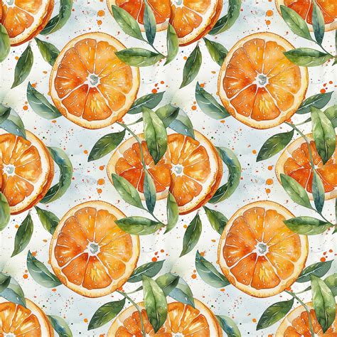 Premium Photo Citrus Delight Watercolor Orange Slices Pattern