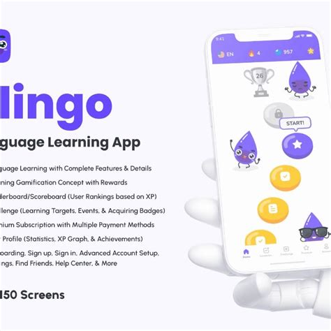 Elingo Language Learning App Ui Kit Learning Languages Trivia App App
