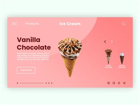 Web Page Ice Cream Site Web Design Inspiration Food Web Design Web Design