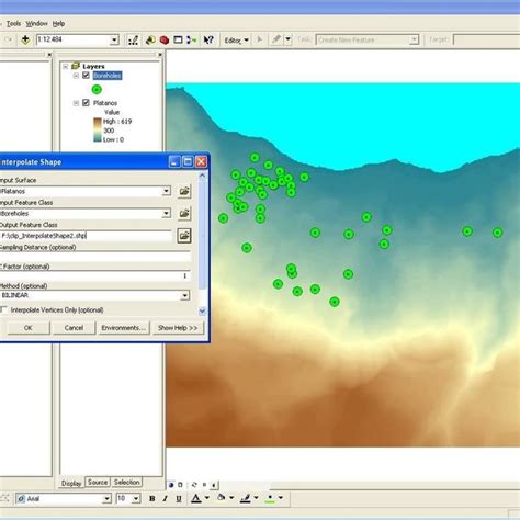 An Application Of 3d Analyst Tool Interpolate Shape For Given Download Scientific Diagram