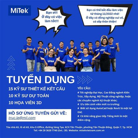 TUYỂN DỤNG CÔNG TY MITEK KHOA XÂY DỰNG