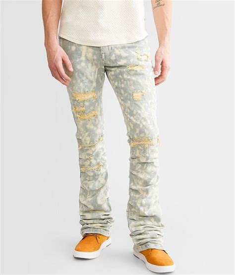 Smoke Rise Lazy Stacked Flare Stretch Jean In Natural For Men Lyst