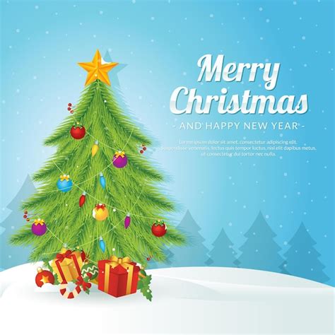 Premium Vector Christmas Tree Greeting Card