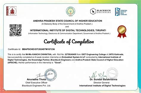 Apsche Internship Iot Embedded Chihnitha Kanchi