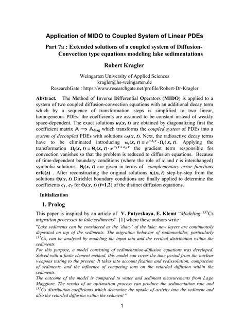 Pdf Application Of Mido To Coupled System Of Linear Pdes Part 7a
