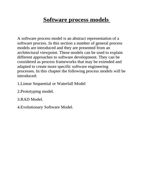 Software Process Models Pdf