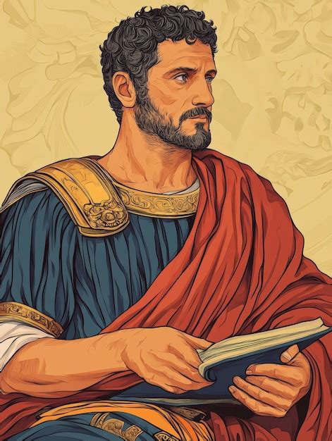 A Roman Emperor Reading A Scroll Premium Ai Generated Image