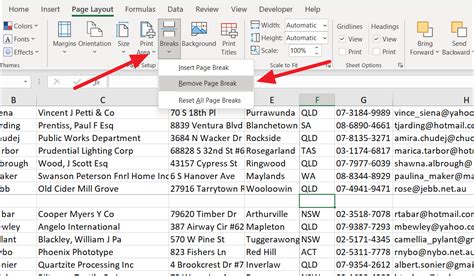 how to remove page breaks in excel